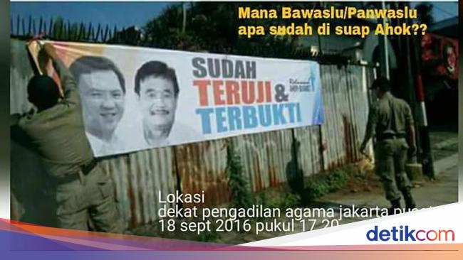 Muncul Meme Satpol PP Pasang Spanduk, Ahok: Black Campaign Pengecut!