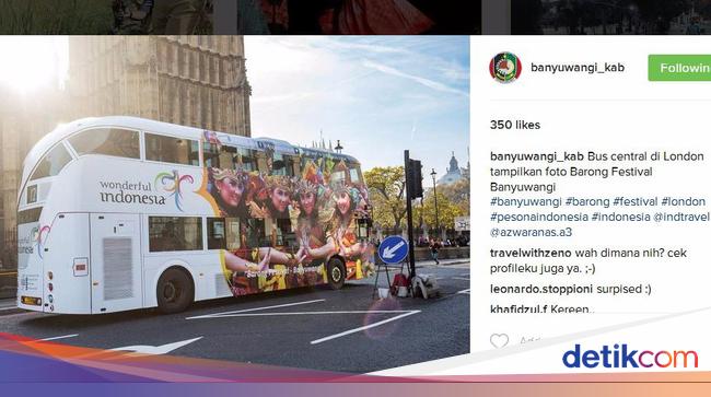 Keren! Saat Foto Barong Banyuwangi Mejeng di Bus Kota London