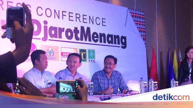 Kisah soal Tulisan 'Menang' di Background Jumpa Pers Ahok-Djarot