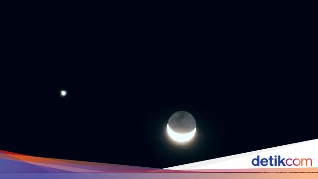 Ini Penampakan Bulan Sabit dan Venus yang Tampak Dekat