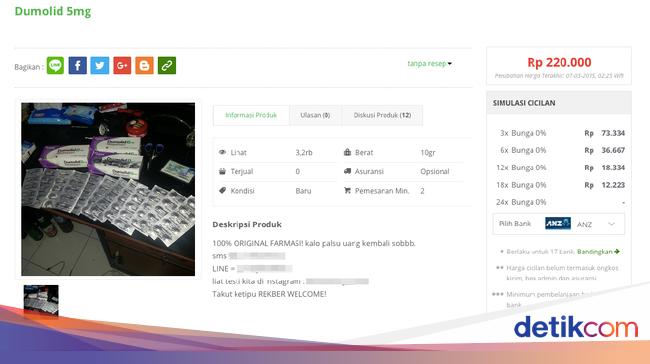 Waduh, Obat Keras Dumolid Banyak Dijual Online!
