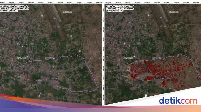 Citra Satelit Amblesan Tanah akibat Gempa di Palu dan Sigi