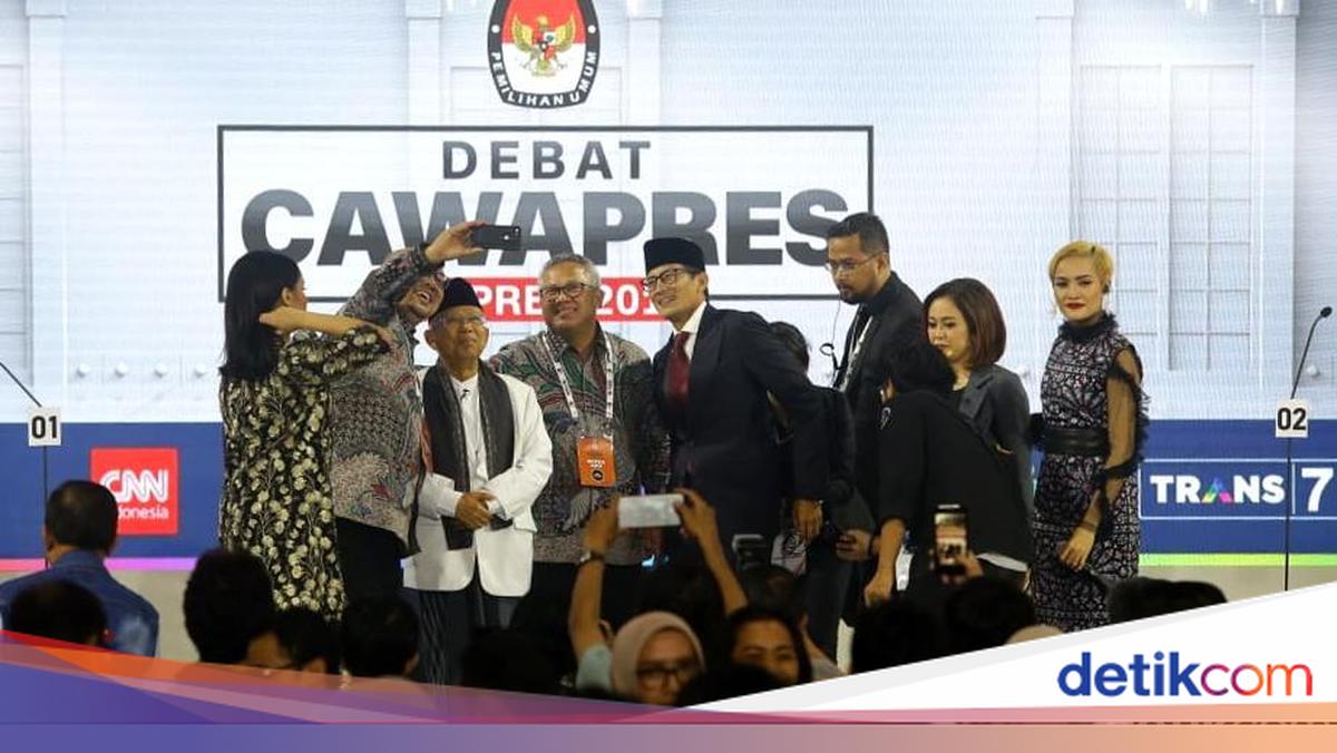 Ma'ruf Amin dan Sandi Tutup Debat Sambil Swafoto