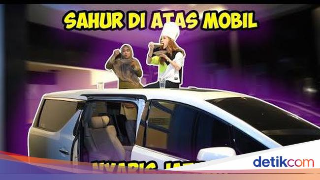 5 Momen Ria Ricis Sahur di Genteng hingga di Atas Mobil