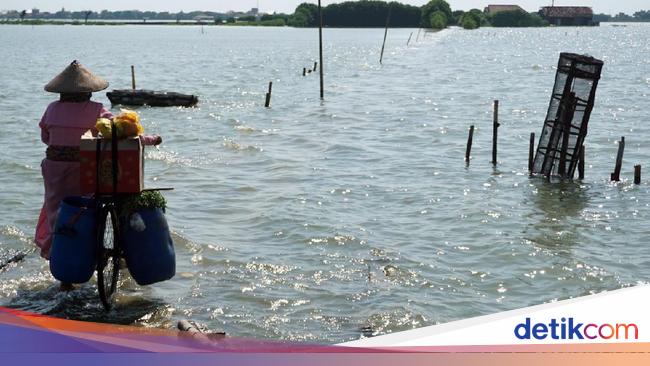 Potret Banjir Rob yang Rendam Permukiman di Demak Potret Banjir Rob yang Rendam Permukiman di Demak