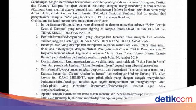 Heboh Video Hoaks Ritual 'Sekte Pemuja Setan' di Itenas Bandung