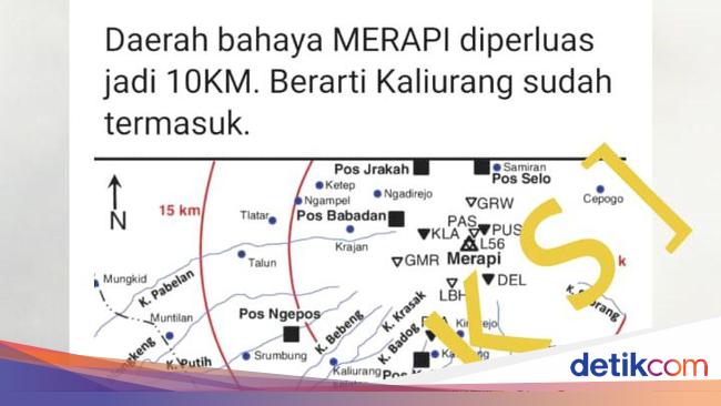 Viral Peta Bahaya Gunung Merapi Sejauh 10 Km, BPPTKG: Itu Peta 2010!