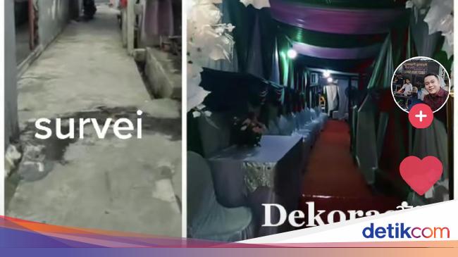 Viral Pernikahan dengan Dekorasi Mewah di Gang Sempit Bekasi