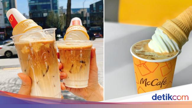 Es Kopi Latte Topping Es Krim Cone Jadi Tren di Korea, Gampang Dibuat!