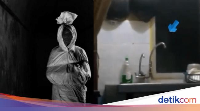 Merinding! Netizen Lihat Bayangan Pocong Mengintip di Jendela Dapur
