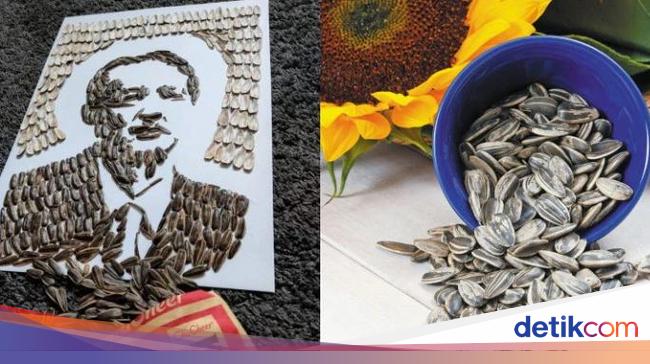 Keren! Seniman Ini Ciptakan Lukisan pakai Ratusan Kuaci