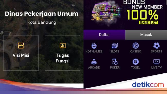 Duh Situs Judi Online 'Numpang' di Domain Milik DPU Kota Bandung