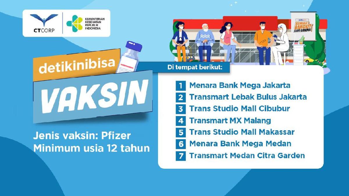 Daftar Yuk! Vaksin Pfizer CT Corp Hadir di Malang, Makassar, Medan