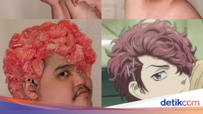 Berkonsep 'Low Budget', Pria Ini Cosplay Tokoh Kartun Pakai Makanan