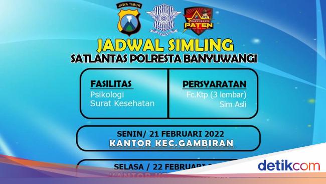 Jadwal SIMLING di Banyuwangi, Yuk yang Mau Perpanjangan SIM A dan C! Jadwal SIMLING di Banyuwangi, Yuk yang Mau Perpanjangan SIM A dan C!
