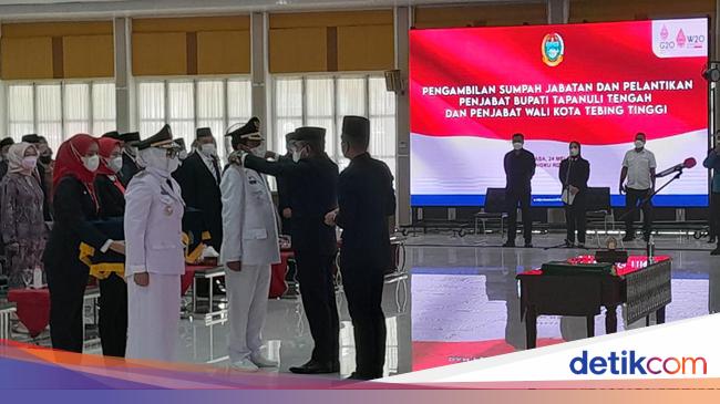 Gubsu Lantik Pj Bupati Tapteng dan Walkot Tebing Tinggi