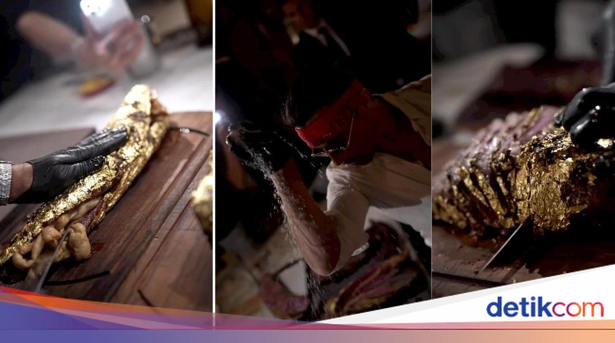 Salt Bae Sajikan Tomahawk Steak Berlapis Emas 24 Karat di Acara 'Gold ...