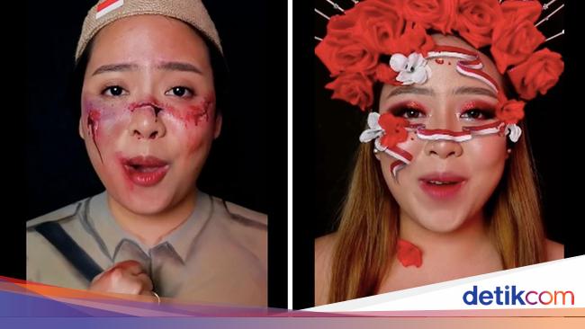 6 Kreasi Makeup Kemerdekaan RI ke-77 dari Beauty Influencer, Bikin Takjub