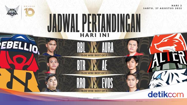 Jadwal MPL ID S10 Hari Ini: RRQ Hoshi vs Evos Legends