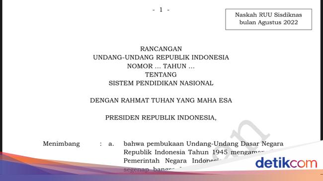 RUU Sisdiknas 2022: Penjelasan dan Link RUU Sisdiknas Terbaru RUU Sisdiknas 2022: Penjelasan dan Link RUU Sisdiknas Terbaru