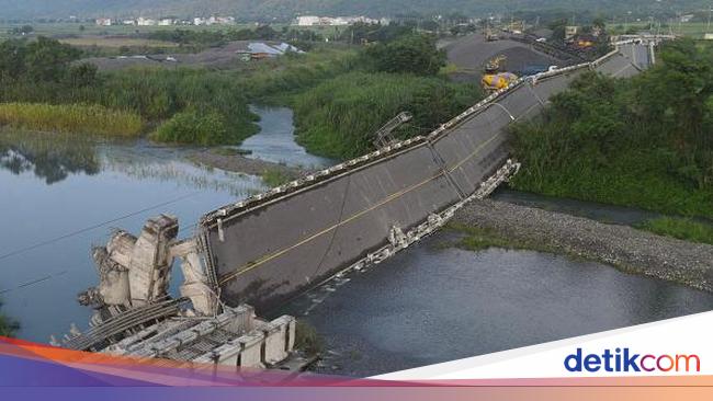 Jembatan di Taiwan Ambruk Digoyang Gempa M 7,2, Begini Kondisinya