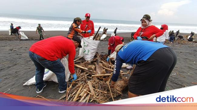 Sampah Menggunung Relawan Bersih Bersih Pantai Trisik Kulon Progo