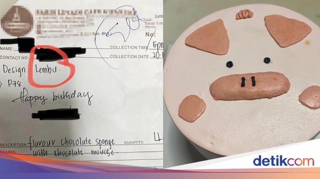 Kocak! Netizen Pesan Kue Desain Sapi Tapi Malah Dapat Gambar Babi