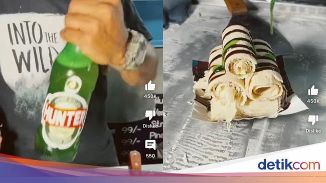 Nyeleneh Dan Unik Penjual Ini Tawarkan Es Krim Roll Pakai Bir