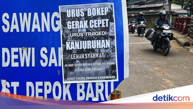 Poster Kritik Kasus Kebaya Merah dan Tragedi Kanjuruhan 'Hiasi' Depok