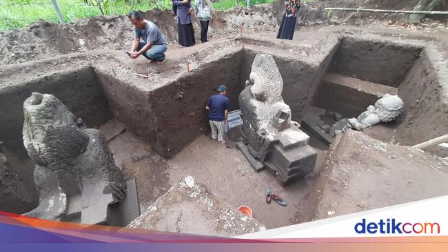 3 Arca Besar Ditemukan di Situs Adan- adan Kediri, 2 Makara-1 Dwarapala