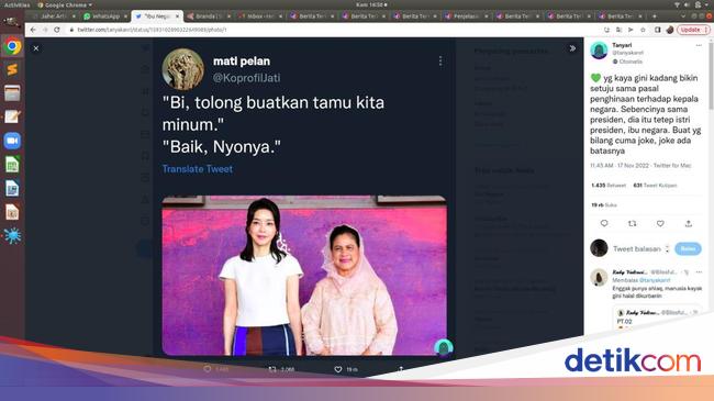 Cuitan Iriana-Ibu Negara Korsel Viral, @KoprofilJati Shock-Minta Maaf Cuitan Iriana-Ibu Negara Korsel Viral, @KoprofilJati Shock-Minta Maaf