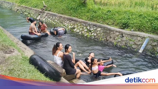 Serunya Main Air di Bendungan Yeh Aya Hulu Tabanan