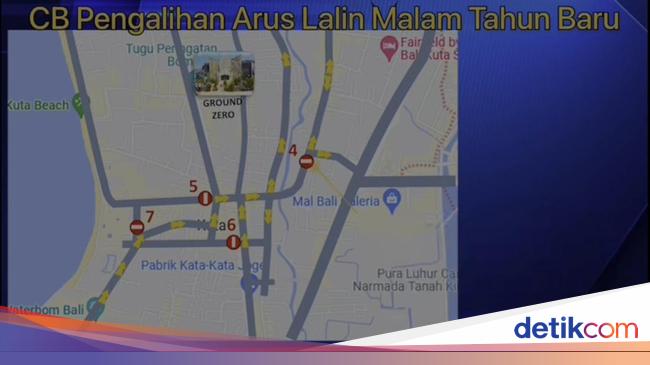 Pengumuman! Arus Lalin di Kuta Dialihkan Saat Malam Tahun Baru 2023