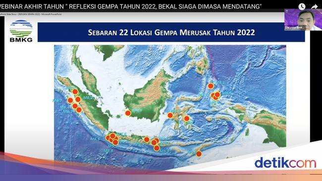 BMKG: Ada 10.792 Gempa di RI Selama 2022, 22 di Antaranya Merusak