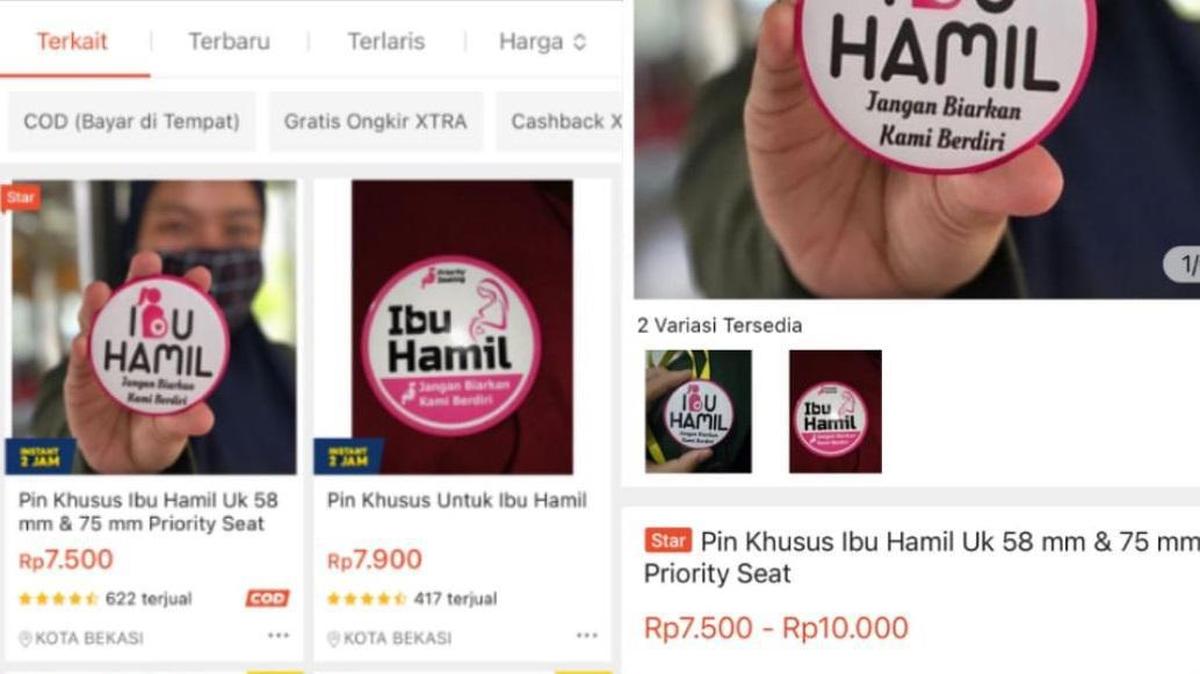 Viral Pin Ibu Hamil Untuk Kursi Prioritas Di Krl Dijual Bebas Di E Commerce