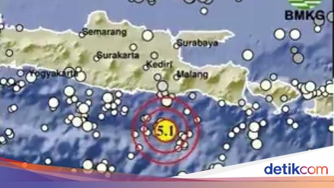 Gempa Malang M 5.1 Tak Berpotensi Tsunami