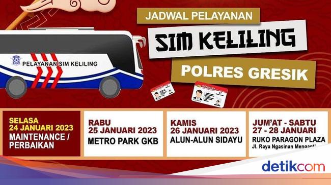 Catat Rek Jadwal dan Lokasi SIM Keliling Gresik hingga 28 januari 2023 Catat Rek Jadwal dan Lokasi SIM Keliling Gresik hingga 28 januari 2023