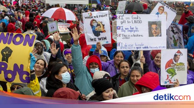 Guru-Sopir Bus Sekolah di AS Demo Besar-besaran Tuntut Naik Gaji