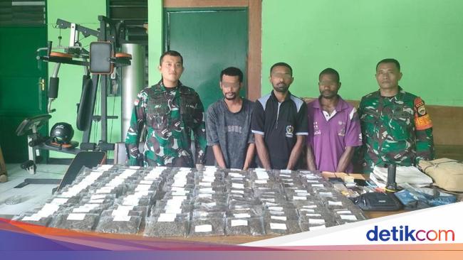 3 Pria Bawa Ganja 5,4 Kg Ditangkap di Perbatasan RI-PNG saat Idul Fitri