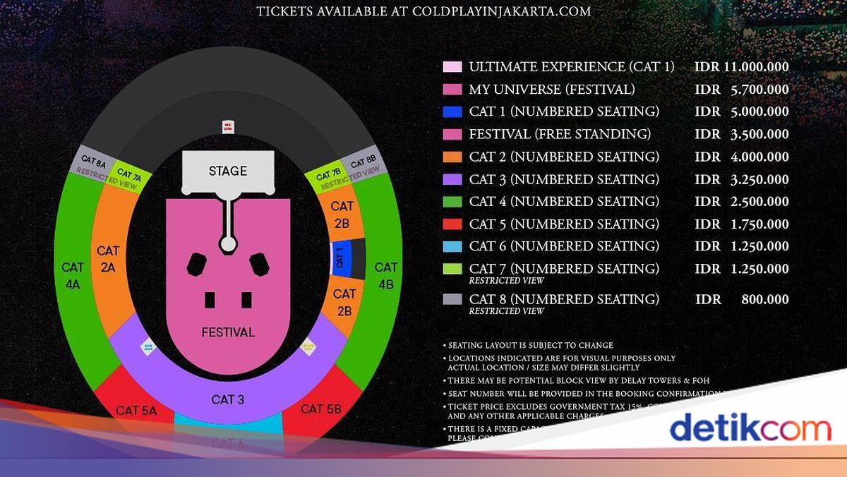 Lengkap! Daftar Harga Tiket Konser Coldplay Usai Kena Pajak