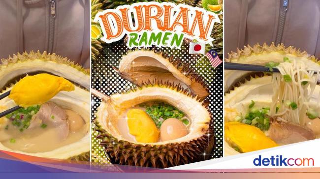 Gokil! Resto Ini Sajikan Ramen di Dalam Durian Utuh