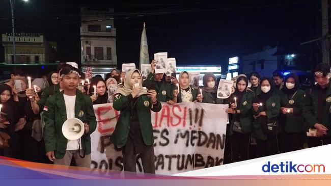 Teman Mahasiswa USU yang Tewas Tak Wajar Demo Polda, Tagih Hasil Autopsi