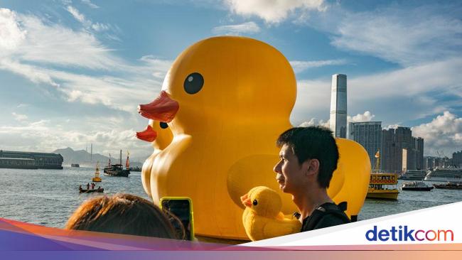 5 Potret Patung Bebek Raksasa di Pelabuhan Hong Kong