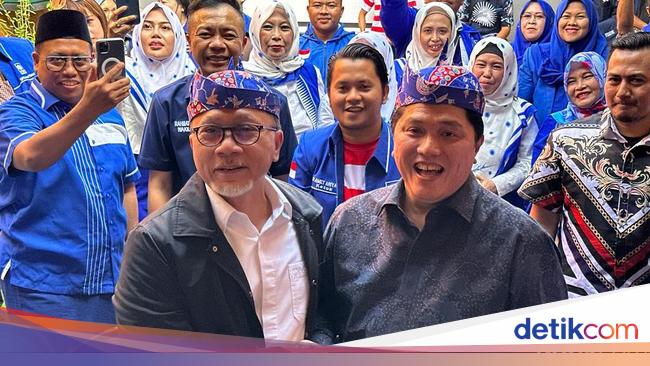 Erick Thohir Temui Zulhas di Surabaya, Teriakan Presiden-Wapres Menggema Erick Thohir Temui Zulhas di Surabaya, Teriakan Presiden-Wapres Menggema