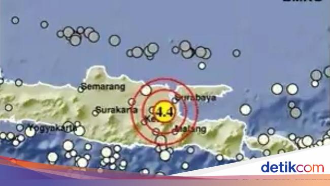 Gempa M 4,4 Guncang Mojokerto