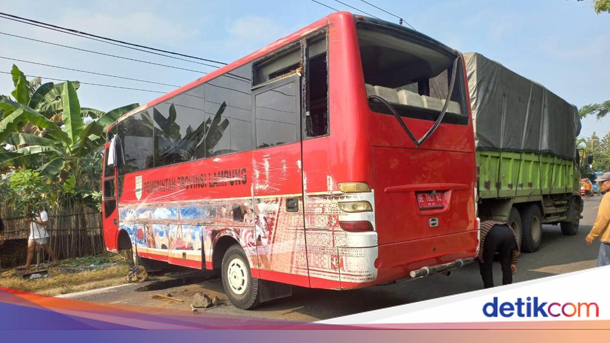 Kerusakan Bus Pemprov Lampung yang Laka Tunggal Tanggung Jawab Peminjam