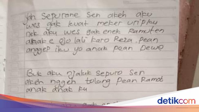 Berikut Isi Surat Wasiat Menyayat Hati Ibu Jombang yang Gantung Diri