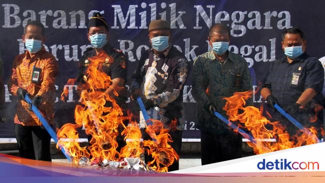 Rugikan Negara Rp 1,2 Miliar, Jutaan Batang Rokok Ilegal Dimusnahkan