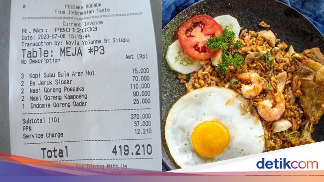 Makan Nasi Goreng dan Indomie di Kafe Habis Rp 400 Ribu, Pria Ini Kaget