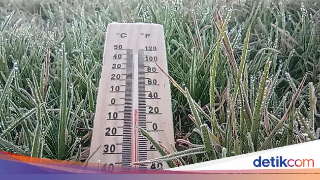 Embun Es Dieng di Candi Arjuna Pagi Ini Lebih Tebal dan Luas!